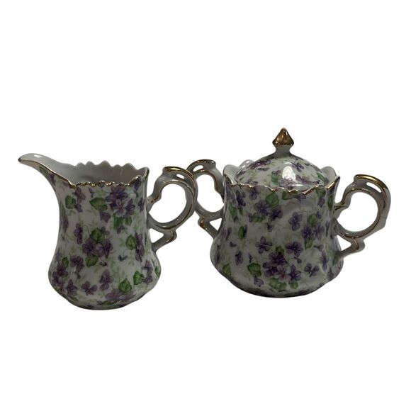 Lefton | Kitchen | Vintage Lefton Violet Chintz China Sugar Bowl ...